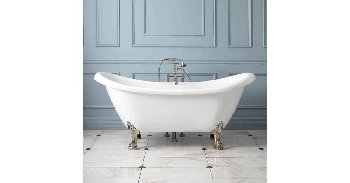 Signature Hardware 481183 Rosalind 63" Acrylic Soaking Clawfoot Tub ...