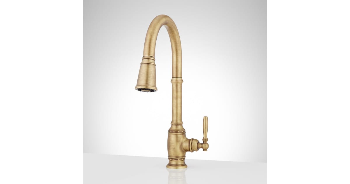 Signature Hardware SHXCFN107AGBR Finnian 1.8 GPM Single Hole Pull Down ...