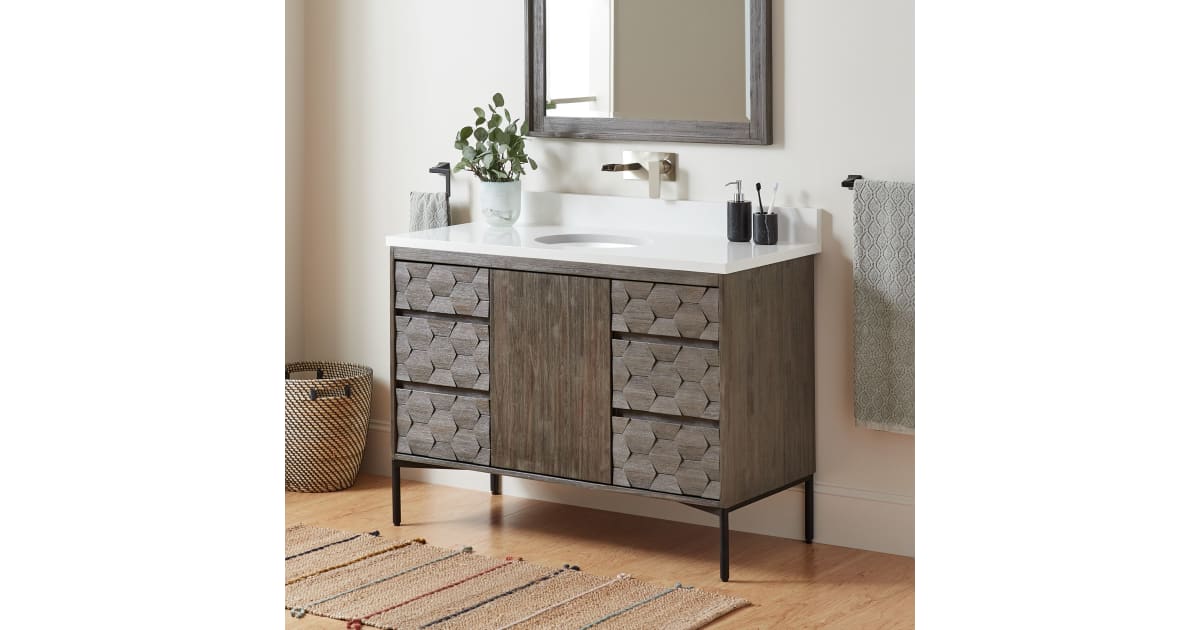 Signature Hardware 482335 Devora 48" Freestanding Single Basin Vanity ...