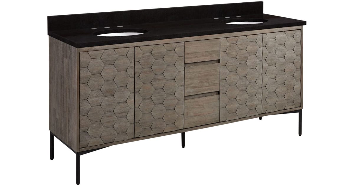 Signature Hardware 482375 Devora 72" Freestanding Double Basin Vanity ...