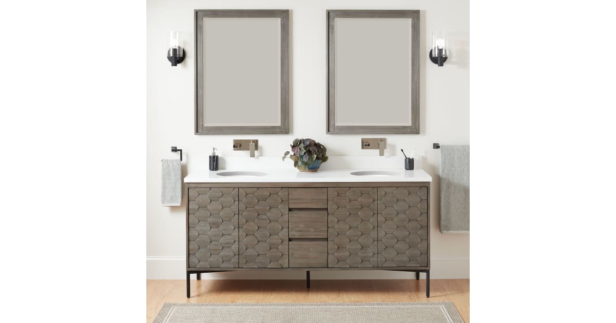 Signature Hardware 482379 Devora 72" Free Standing Double Vanity Set ...