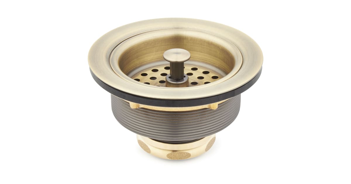 Signature Hardware SH171AGBR 3-1/2" Basket Strainer for Sinks up to 1 ...