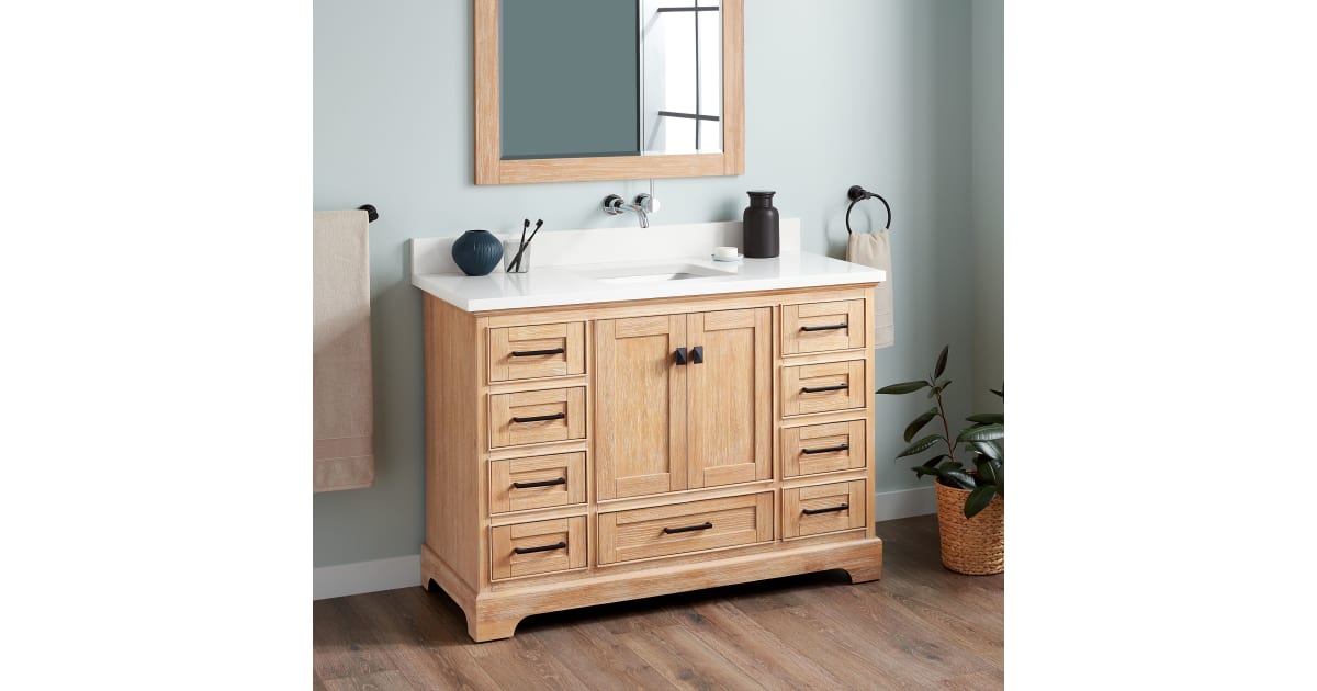 Signature Hardware 483428 Quen 48" Freestanding Single Basin Vanity Set ...