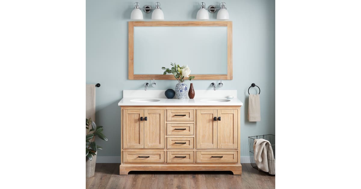 Signature Hardware 483454 Quen 60" Free Standing Double Basin Vanity ...