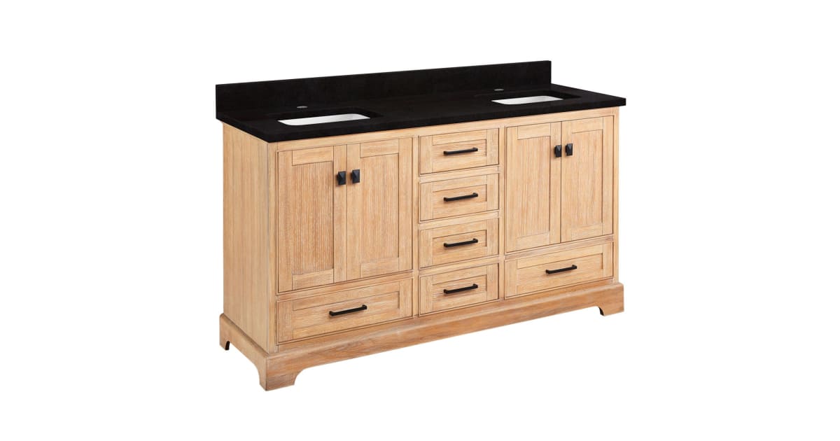 Signature Hardware 483463 Quen 60" Freestanding Double Basin Vanity Set ...