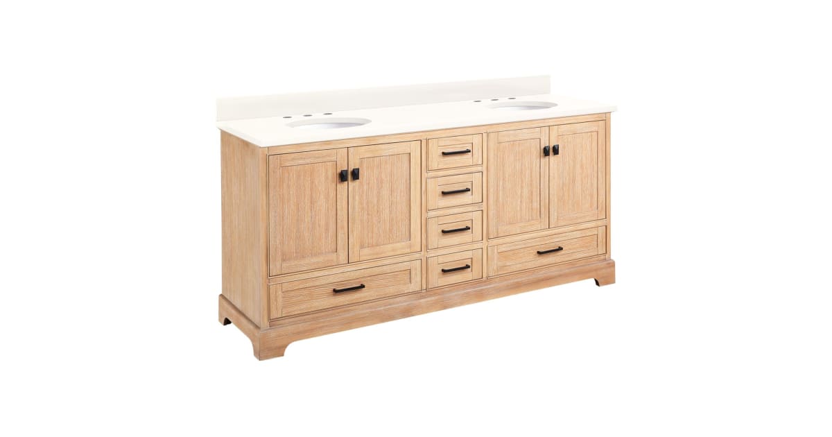 Signature Hardware 483484 Quen 72" Freestanding Double Basin Vanity Set ...