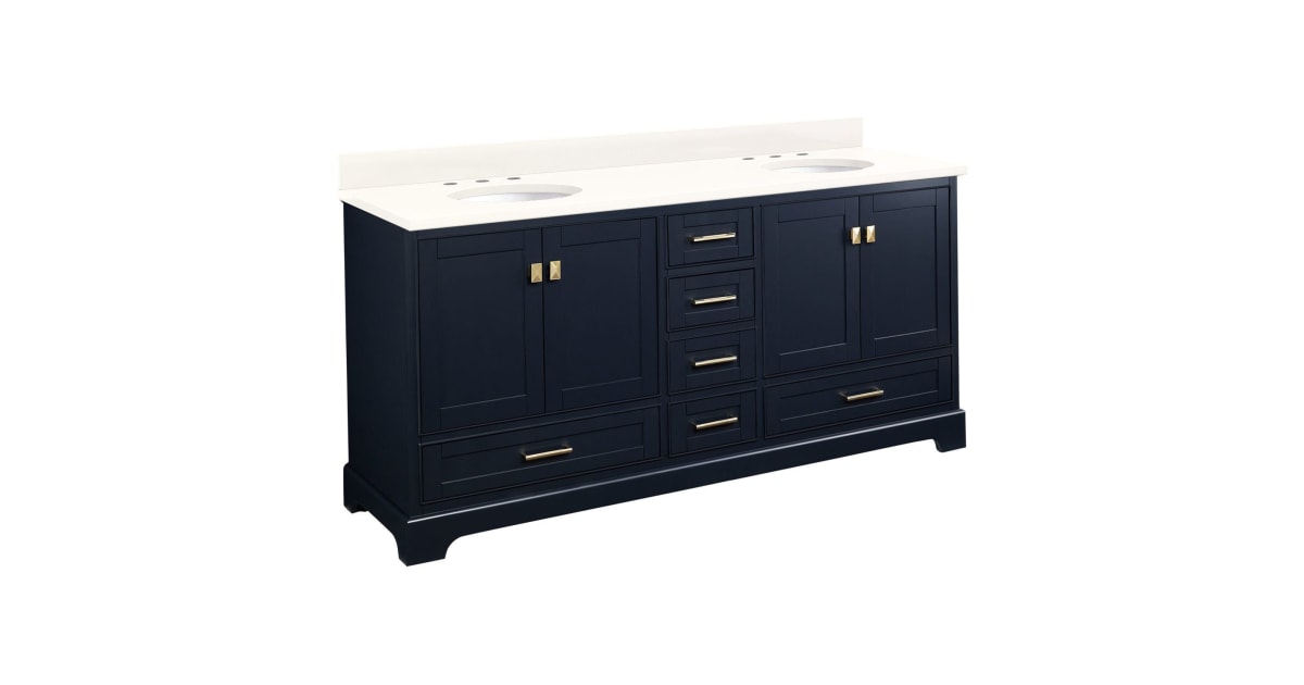 Signature Hardware 483500 Quen 72" Freestanding Double Basin Vanity Set ...