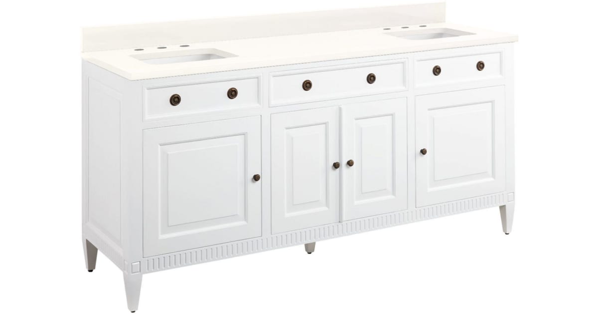 Signature Hardware 483963 Hawkins 72" Double Vanity Cabinet Set with ...