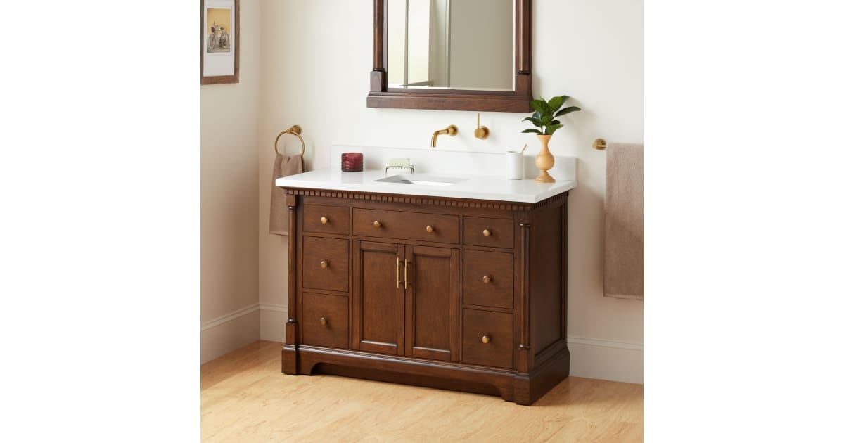 Signature Hardware 484354 Claudia 48" Mahogany Single Basin Vanity Set ...