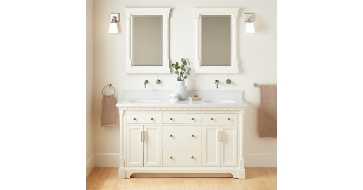 Signature Hardware 484402 Claudia 60" Double Vanity Set with Mahogany ...