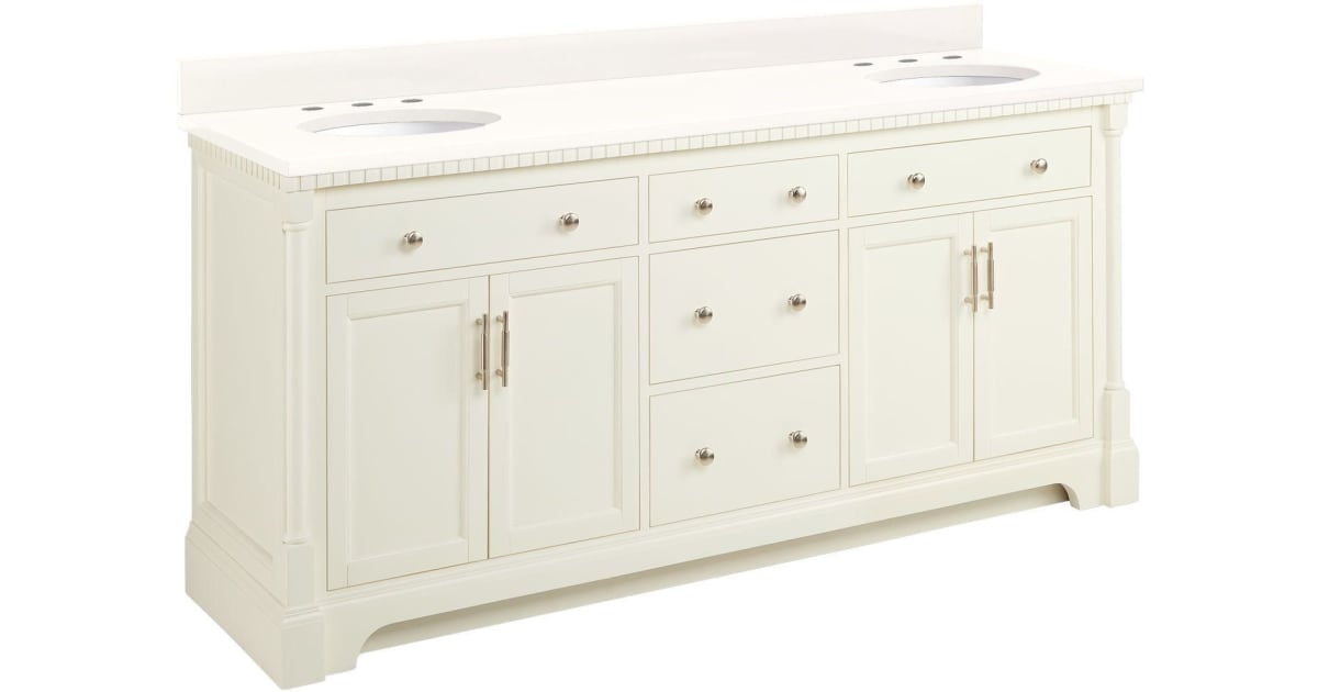 Signature Hardware 484412 Claudia 72" Freestanding Mahogany Double ...