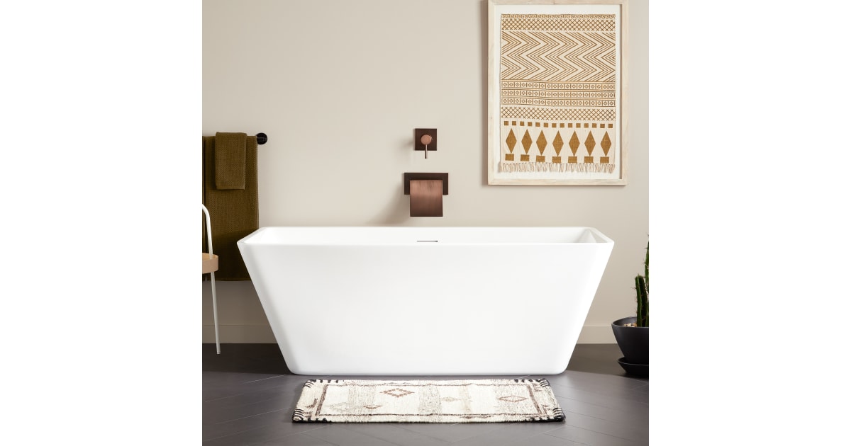 Signature Hardware 484665 Laxson 59" Acrylic Soaking Freestanding Tub ...