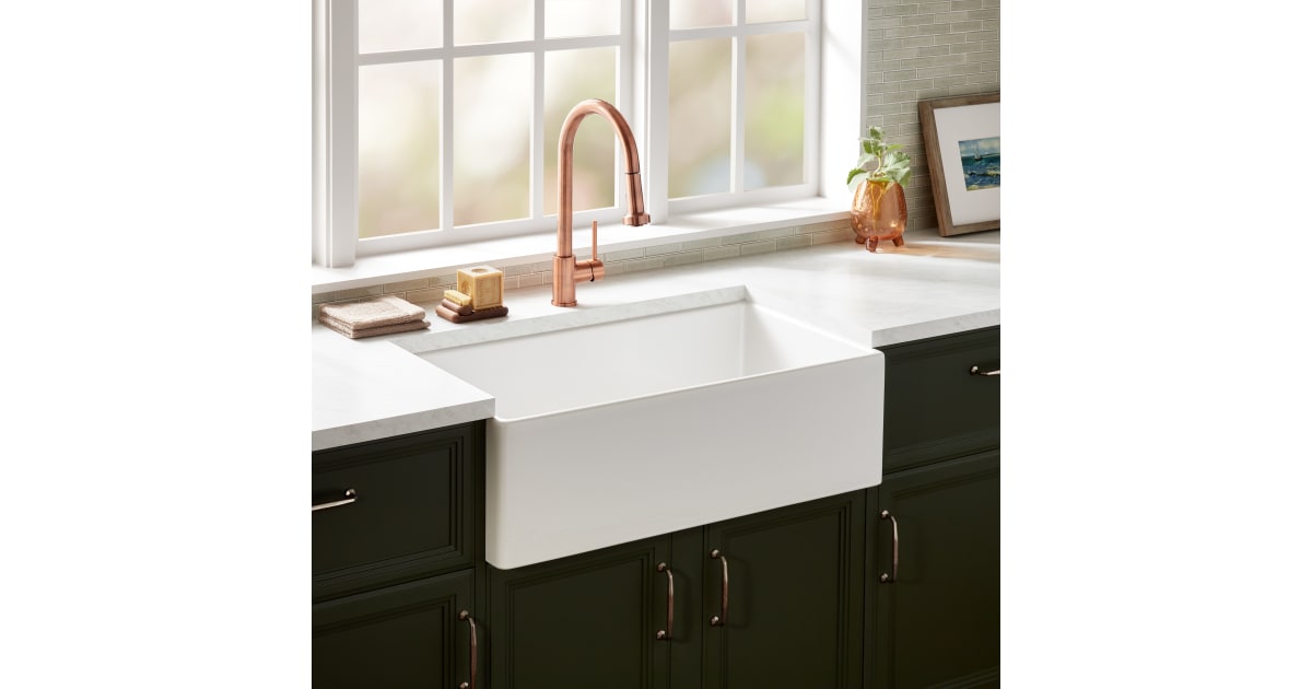 Signature Hardware SHF3318WH Rowena 33" Farmhouse Single Basin Fireclay ...