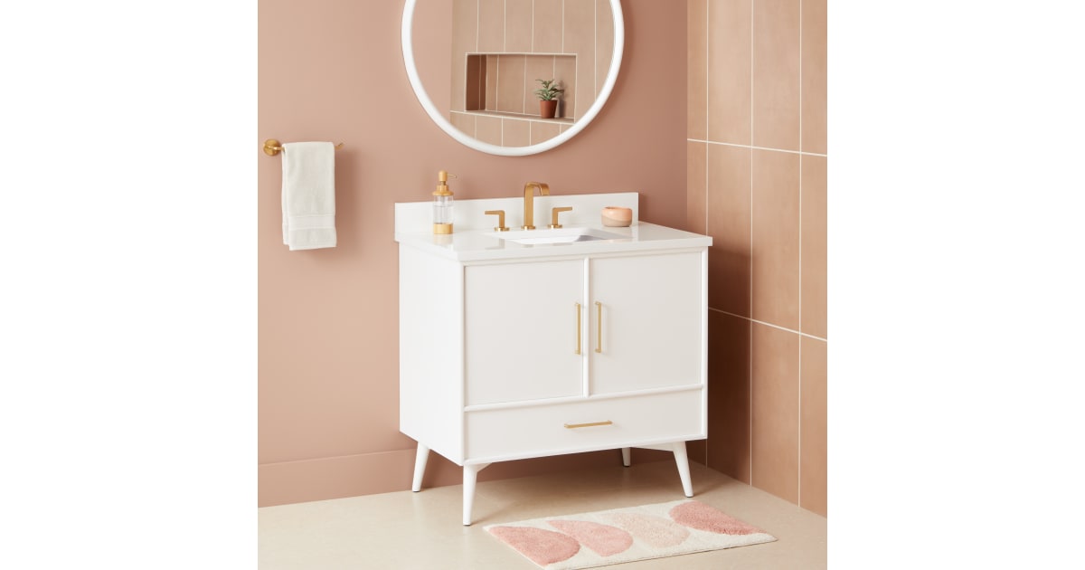 Signature Hardware 485153 Novak 36" Freestanding Mahogany Single Basin ...