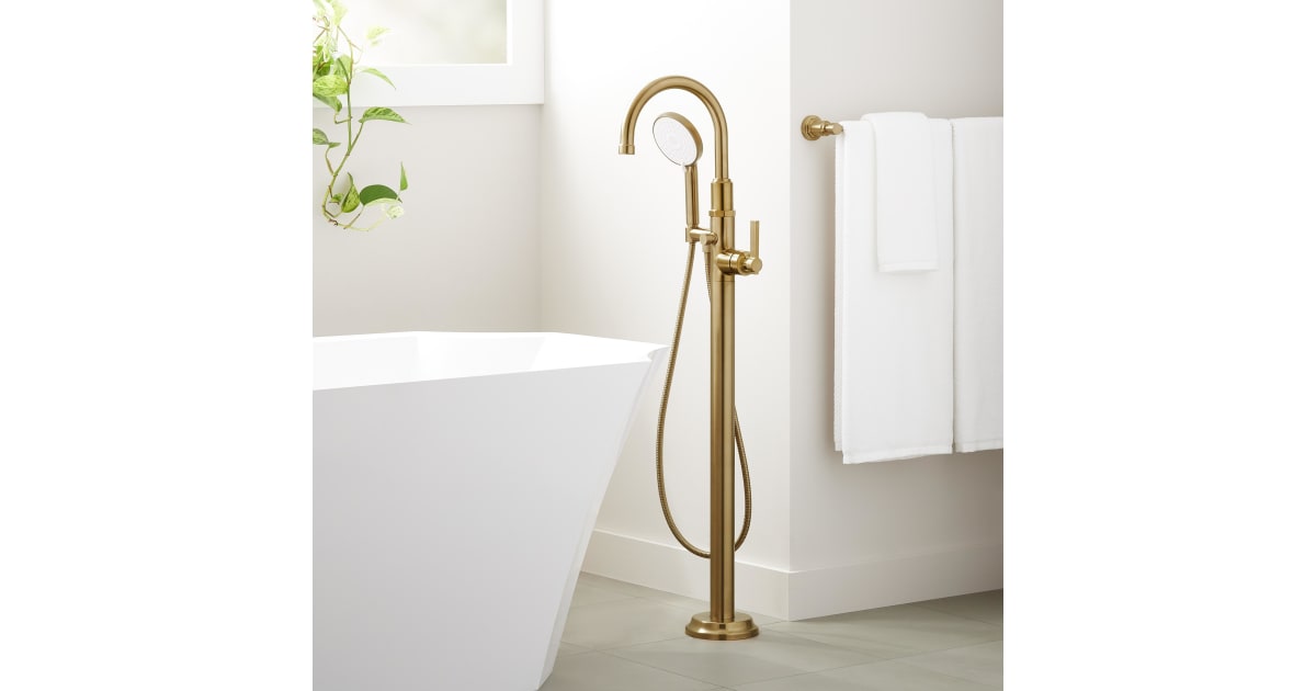 Signature Hardware 485506 Greyfield Floor Mounted Tub Filler Faucet ...
