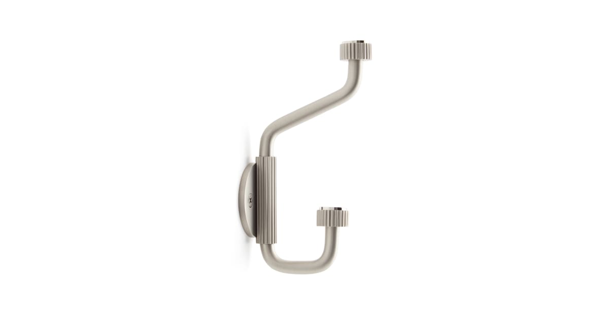 Signature Hardware 488950 Brixlee Knurled Brass Double Robe Hook ...