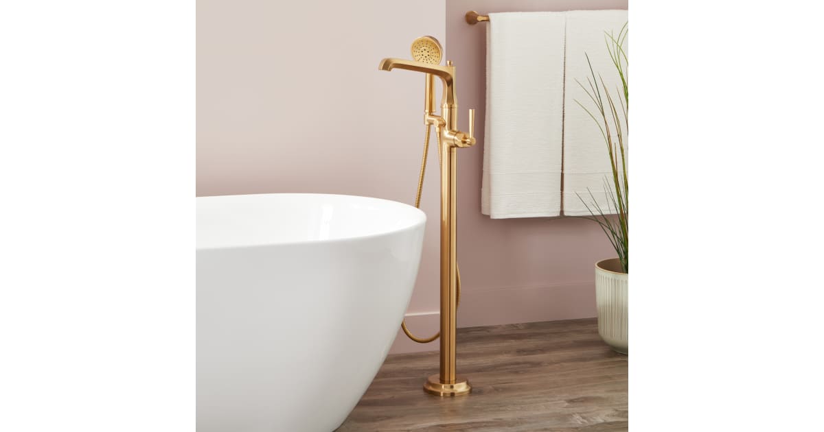 Signature Hardware SHK497730 Elita Floor Mounted Tub Filler Faucet with ...