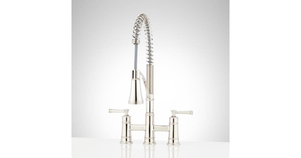 Signature Hardware SHXCBE307PN Beasley 1.75 GPM Bridge Pre-Rinse Pull ...