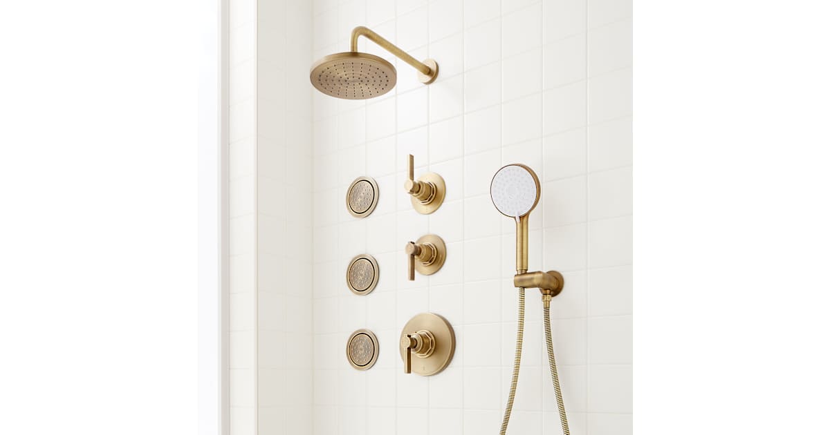 Signature Hardware SHK497970 Greyfield Thermostatic Shower System with ...