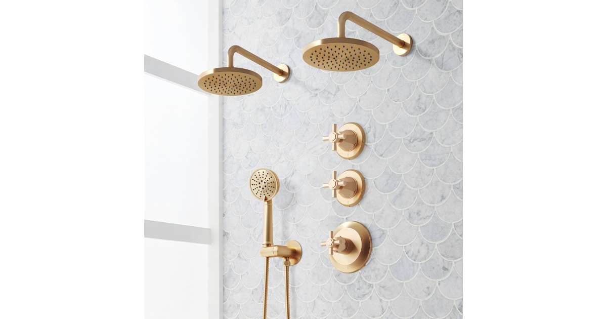 Signature Hardware SHK498587 Elita Thermostatic Shower System with Dual ...