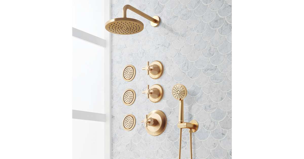 Signature Hardware SHK498603 Elita Thermostatic Shower System with ...