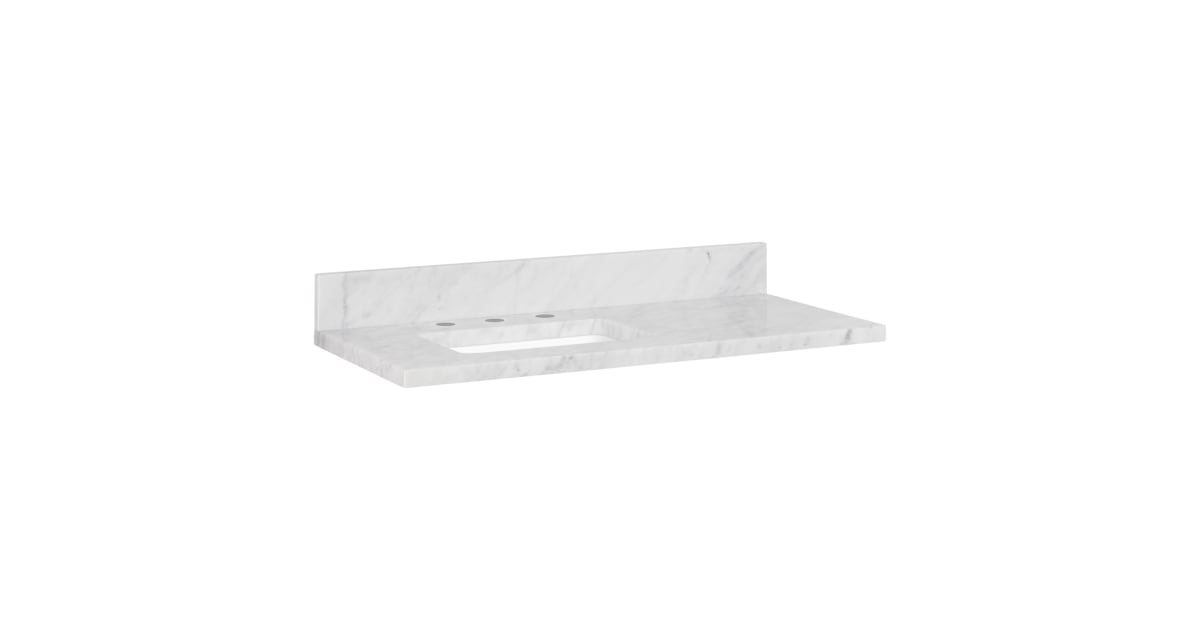 Signature Hardware 500696 37" Marble Left Offset Vanity Top with ...