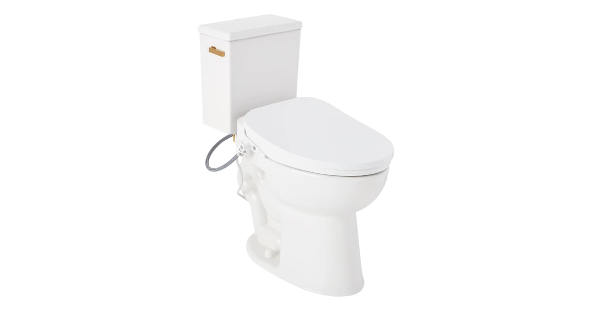 Signature Hardware SHK559446 Lavrik 1.28 GPF Two Piece Elongated Toilet ...
