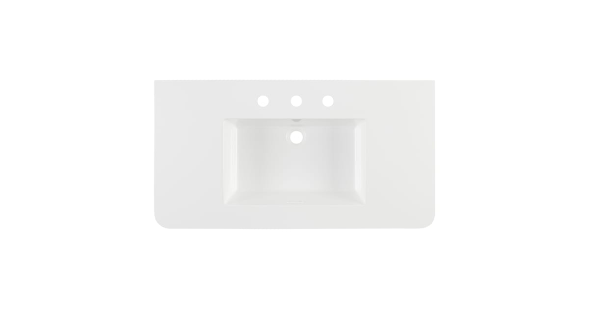 Signature Hardware 560477 Rheya 36" x 19" Solid Surface Vanity Top with ...