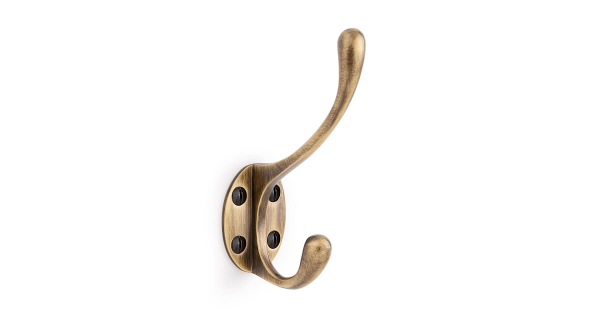 Signature Hardware 560495 Briony Brass Double Robe Hook | Ferguson Home