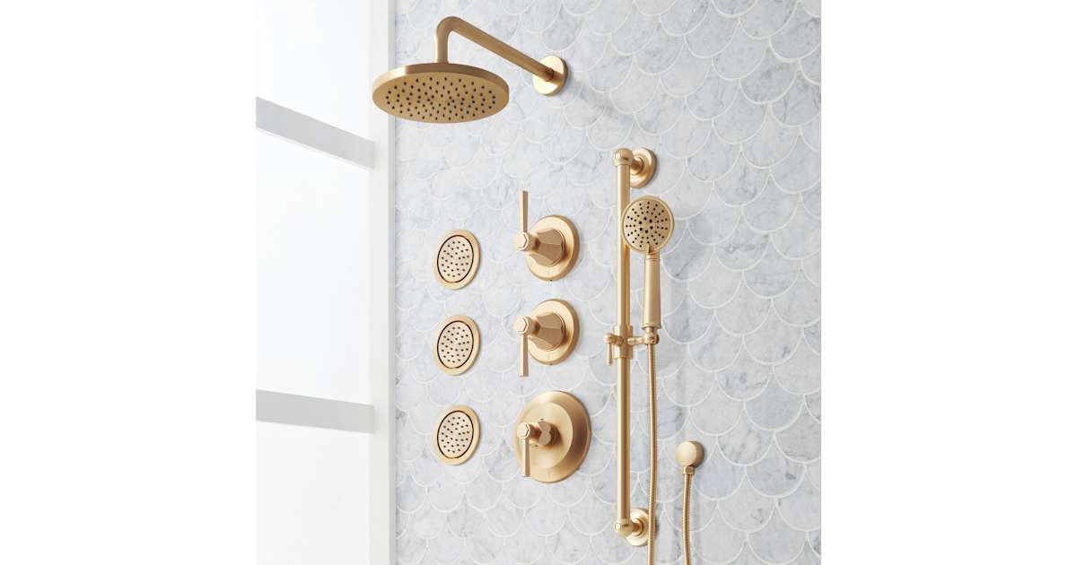 Signature Hardware SHK498607 Elita Thermostatic Shower System with ...