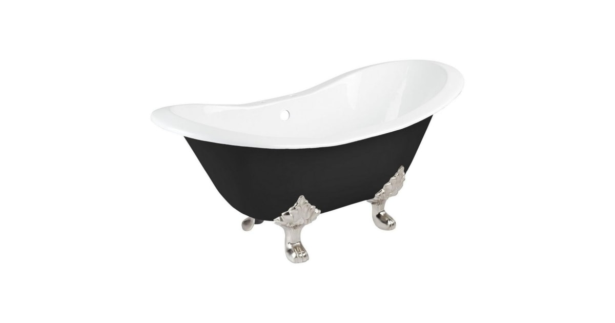 Signature Hardware 414684 Arabella 61" Cast Iron Soaking Clawfoot Tub ...