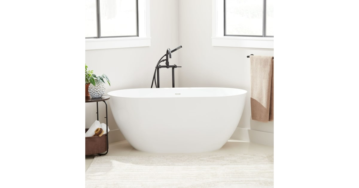 Signature Hardware SHPAFSO6632WH Patera 66" Solid Surface Soaking ...