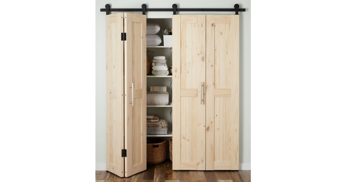 Signature Hardware 479573 Polson Bi-Fold Barn Door Hardware Only with ...