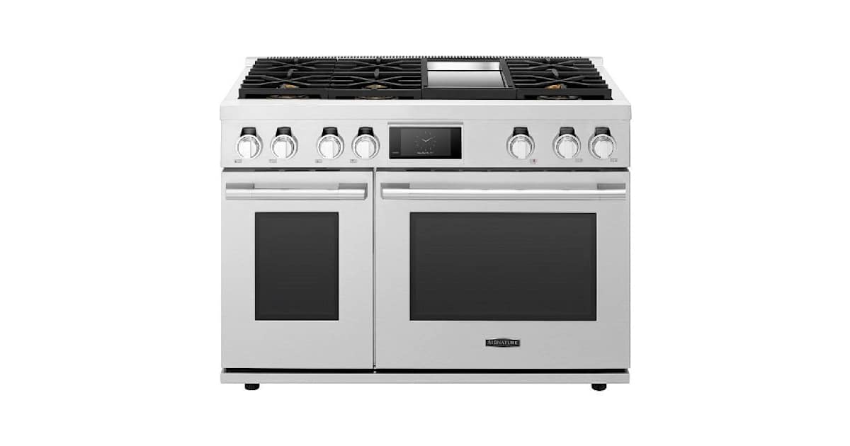 SKS SKSDR480GS 48 Inch Wide 7.9 Cu. Ft. Free Standing Dual Fuel Range ...