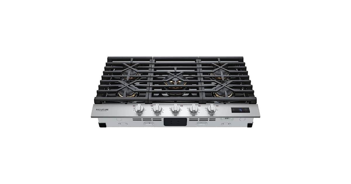 SKS SKSGT3654S 36 Inch Wide 15 Amp 5 Burner Liquid Propane / Natural ...