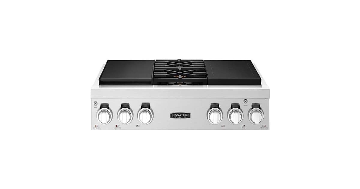 SKS SKSRT360S 36 Inch Wide 15 Amp 6 Burner Liquid Propane / Natural Gas ...