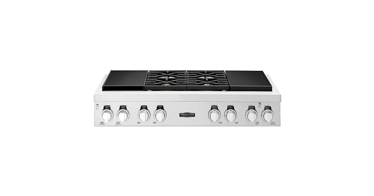 SKS SKSRT480SIS 48 Inch Wide 240 Volt 4 Burner Dual Fuel Rangetop with ...