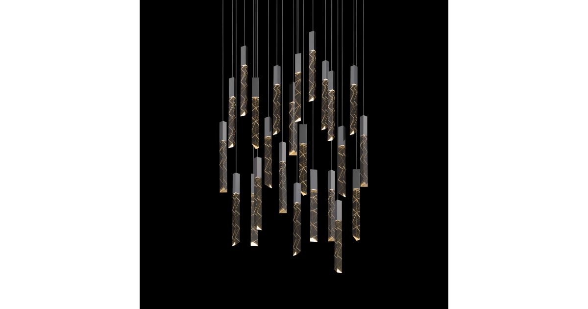 Sonneman 2956.01 Trinity 24 Light 24.5" Wide LED Pendant with Crystal ...