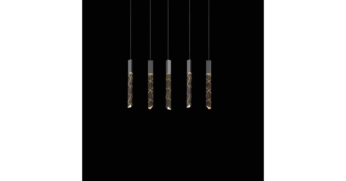 Sonneman 2957.01 Trinity 5 Light 35.75" Wide LED Pendant with Crystal ...