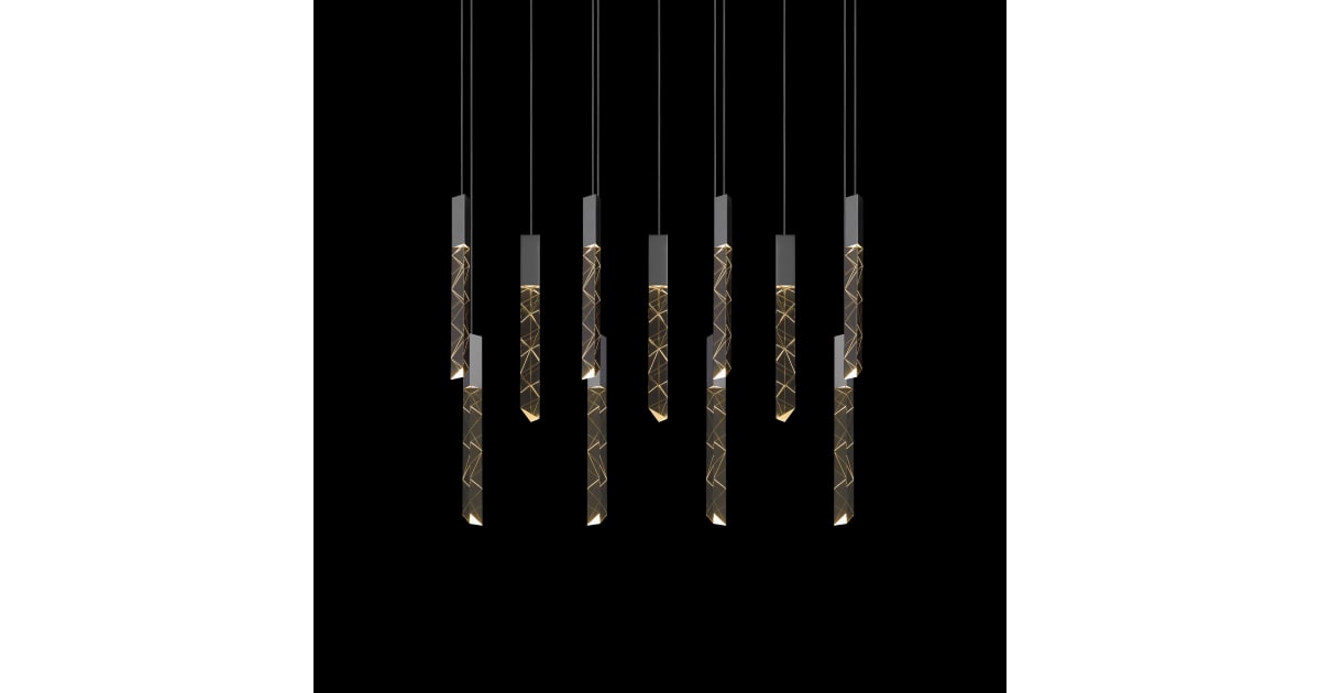 Sonneman 2958.01 Trinity 11 Light 35" Wide LED Pendant with Crystal ...