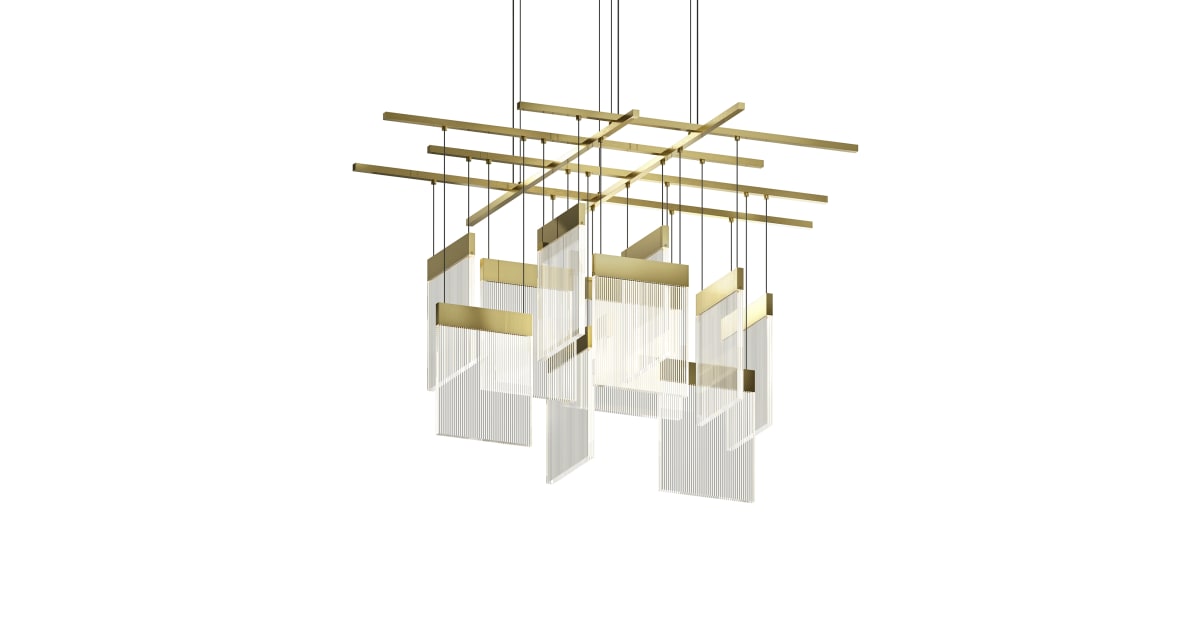 Sonneman 3097.14 V Panels 47" Wide Suspension Multi Light Pendant ...