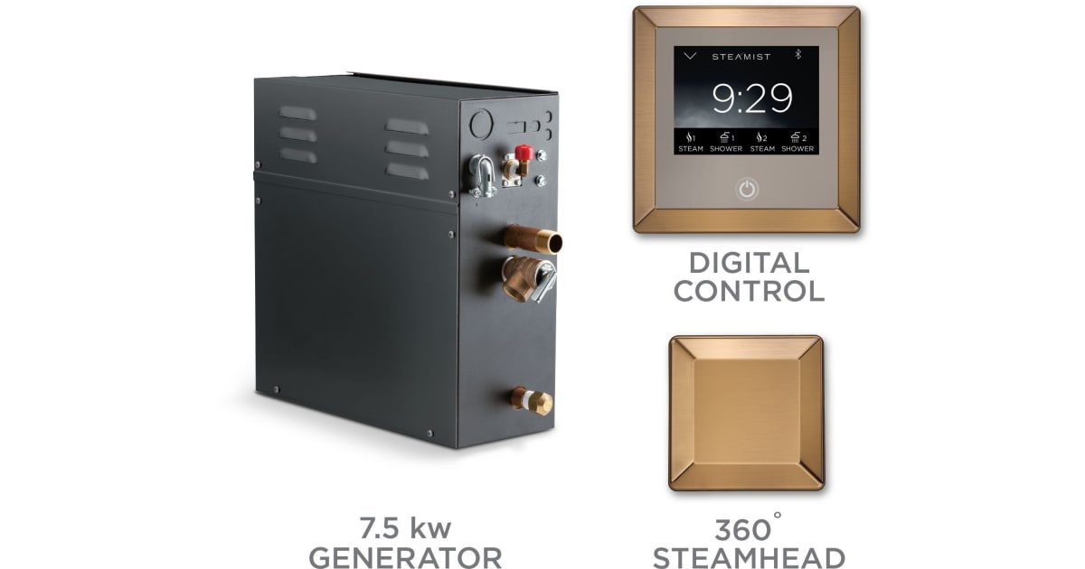Steamist S7450BB SM Plus Steam Shower Package with Square | Build.com