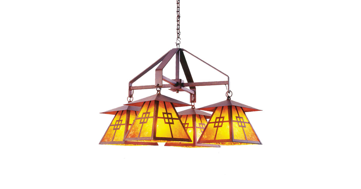 Steel Partners 2064 Prairie 4 Light Single Tier Chandelier with ...