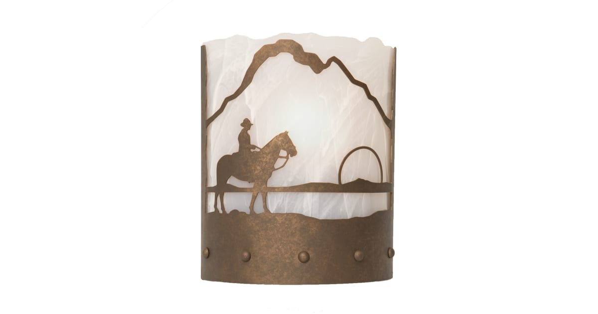 Steel Partners 2378-25 Cowboy Sunset 1 Light 12" Wall Sconce with ...