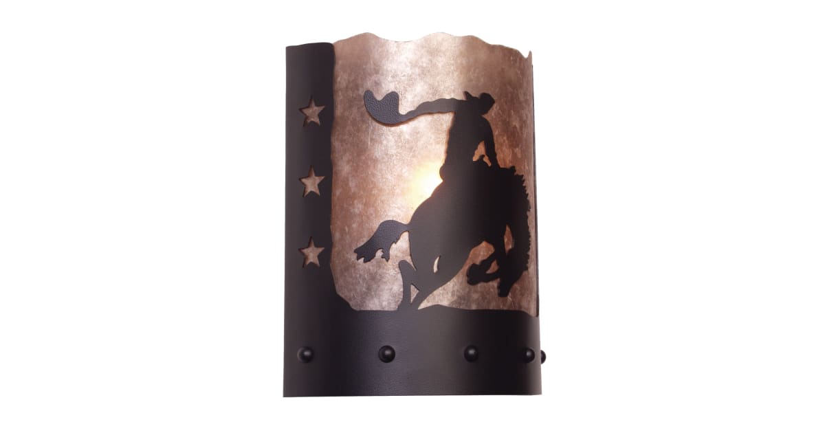 Steel Partners 2378-69 8 Seconds 1 Light Wall Sconce with Cowboy Themed ...