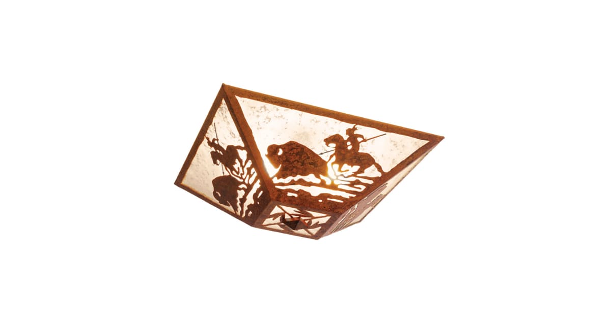 Steel Partners 2515 Buffalo Hunt 2 Light Flush Mount Ceiling Fixture ...