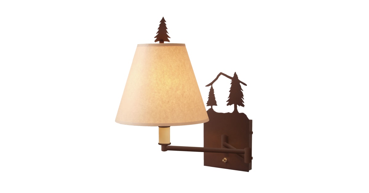 Steel Partners 2978-Sgl Timber Ridge 1 Light Swing Arm Wall Sconce with ...