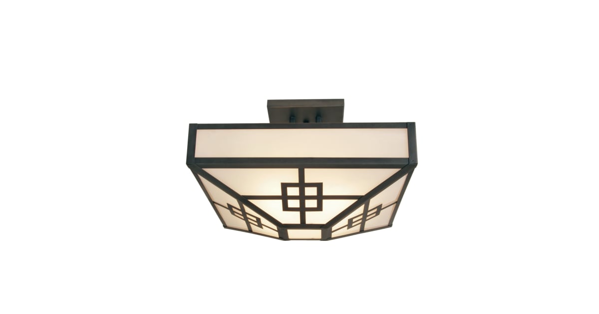 Steel Partners 3564 Prairie 4 Light Semi-Flush Ceiling Fixture with ...