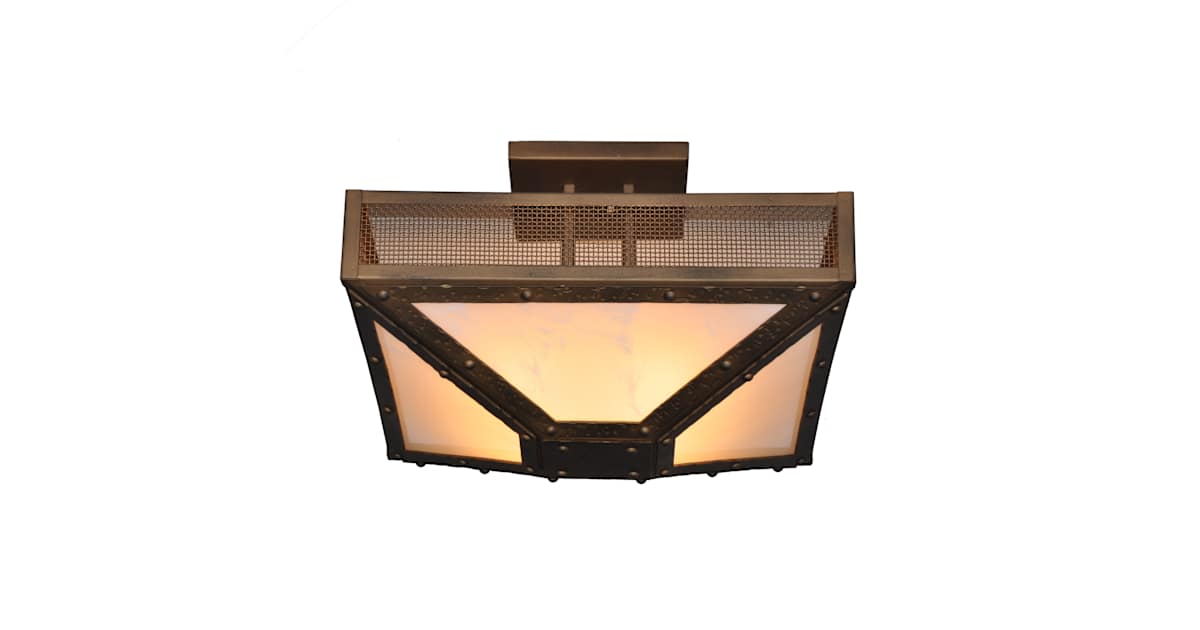 Steel Partners 3574 Rogue River 4 Light Semi-Flush Ceiling Fixture with ...