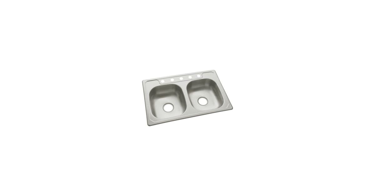 Sterling 14633-5F-NA 50 Quantity Middleton Double-Basin Kitchen Sink ...
